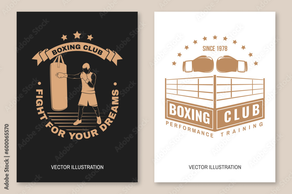 Set of Boxing club badge, logo design. Vector illustration. For Boxing ...