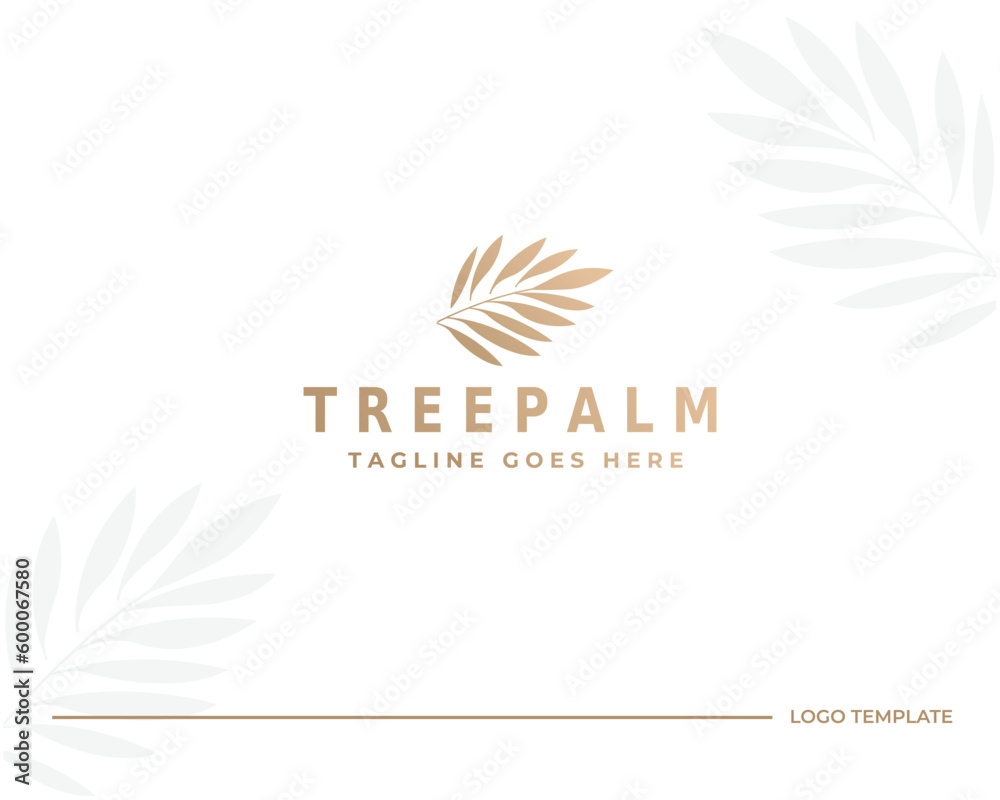 Palm tree logo. Luxury villas icon. Coconut tree emblem. Tropical beach ...