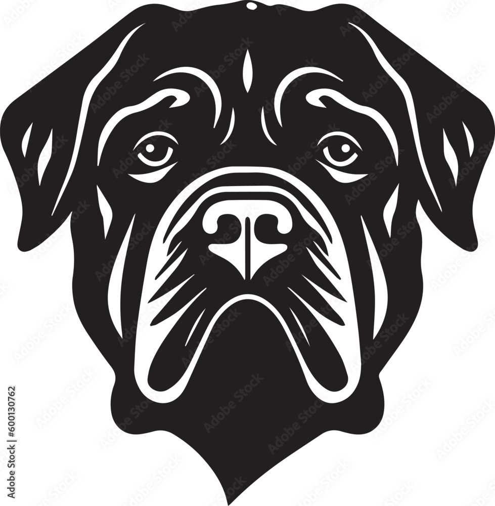 Dog head logo, Rottweiler face logo isolated on a white background, SVG ...