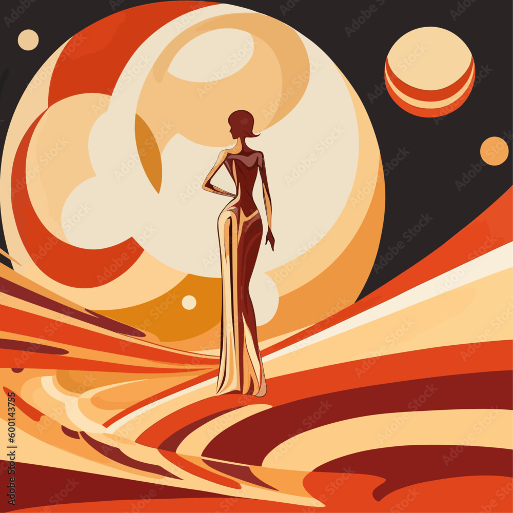 The Final Frontier, Abstract Hand-Drawn Poster Featuring Astronaut on ...