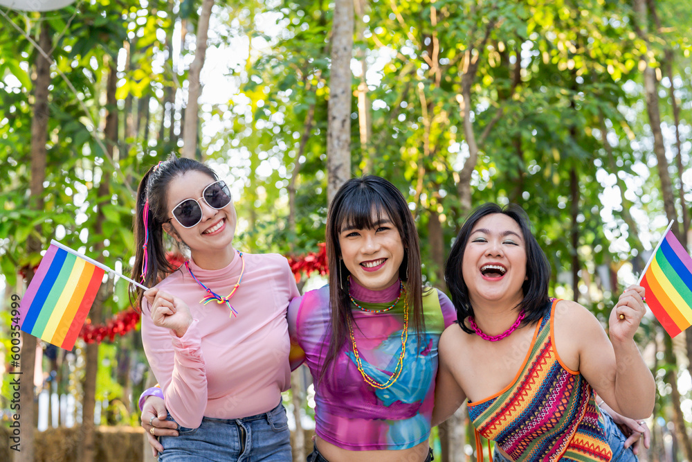 LGBTQIA Asian gay Supporters of the LGBTQ community. people having fun ...