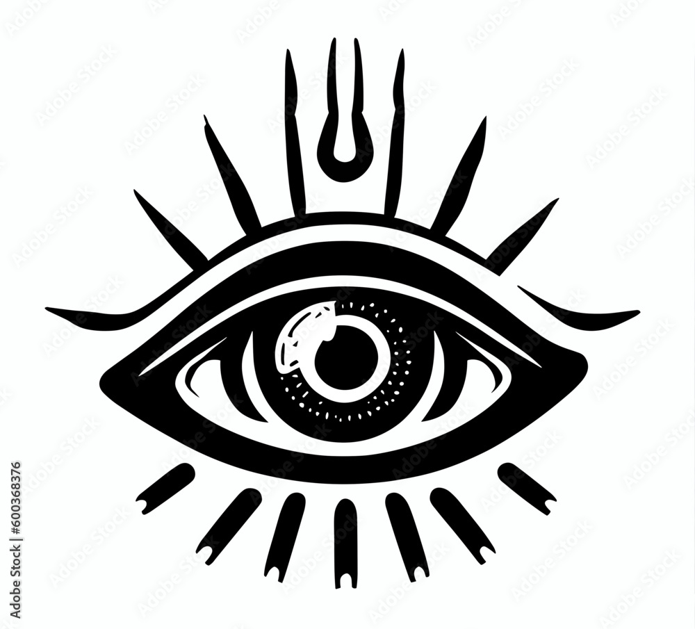 3rd all seeing eye sci-fi occult logo, vector art Stock Vector | Adobe ...