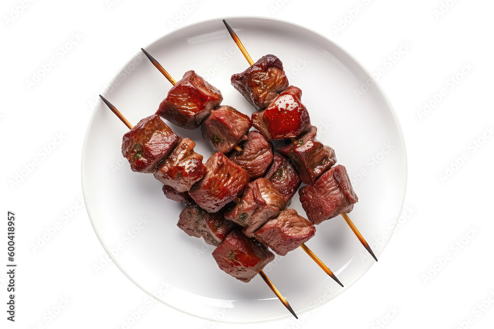 Pinchos On White Plate. Spanish Dish. On Isolated Transparent ...