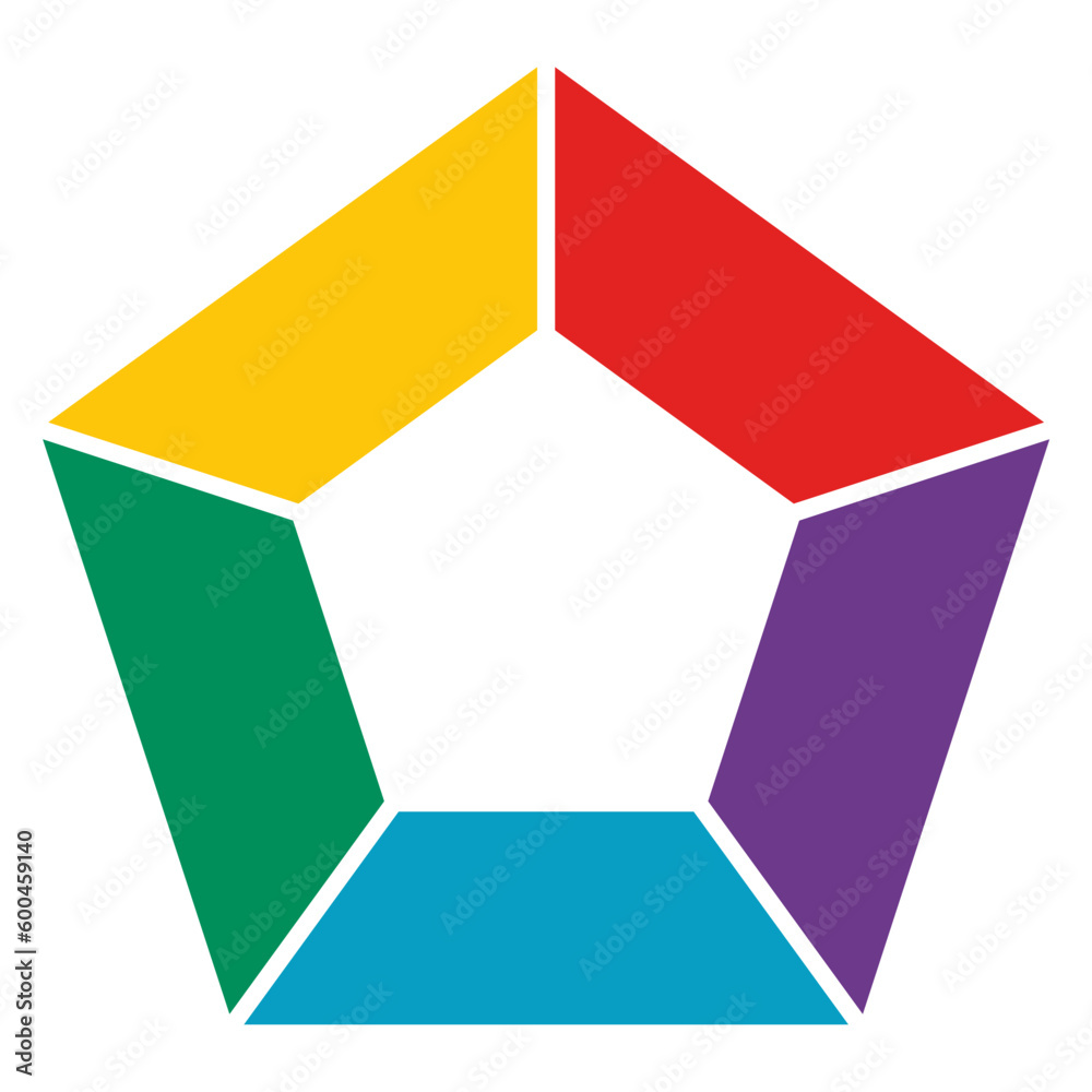 Pentagon chart with 5 steps colorful diagram vector illusration. Stock ...