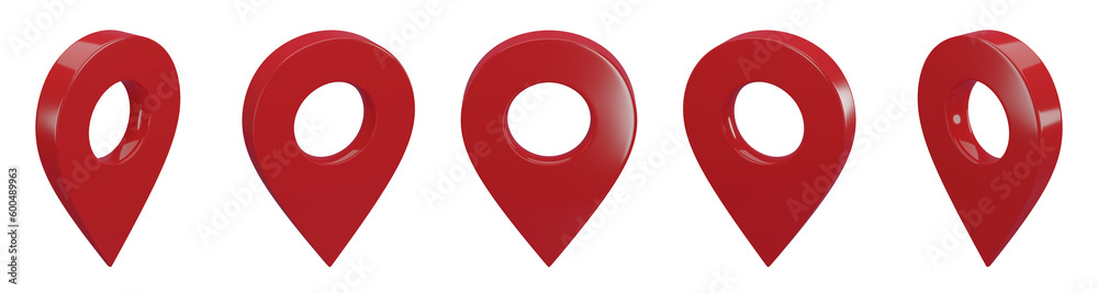 3d render set of pin on transparent background, PNG, Red color ...