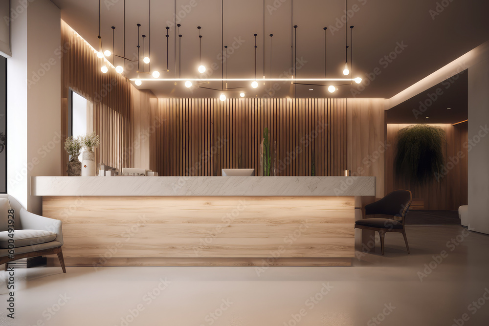 Contemporary Reception Counter Design. Stylish and Functional Lobby ...