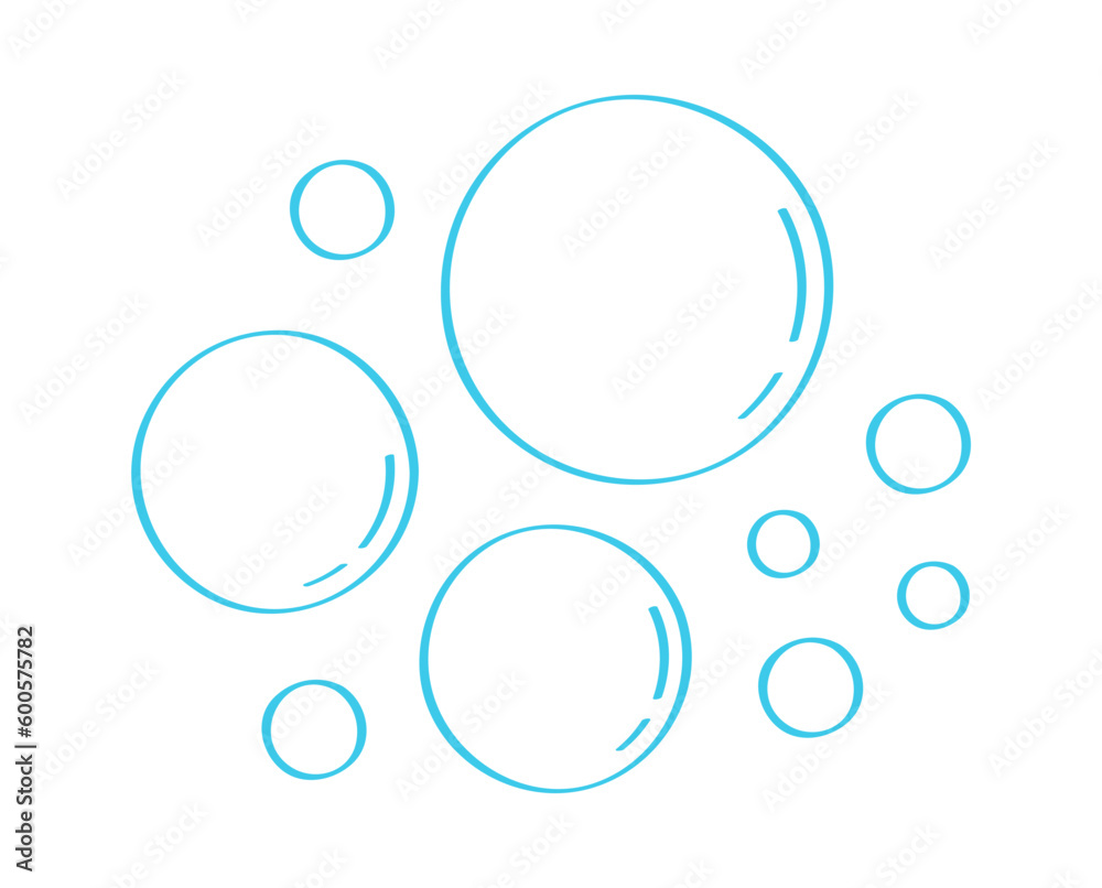Water bubble vector in doodle style. Foam drop, fizz or soda in line ...