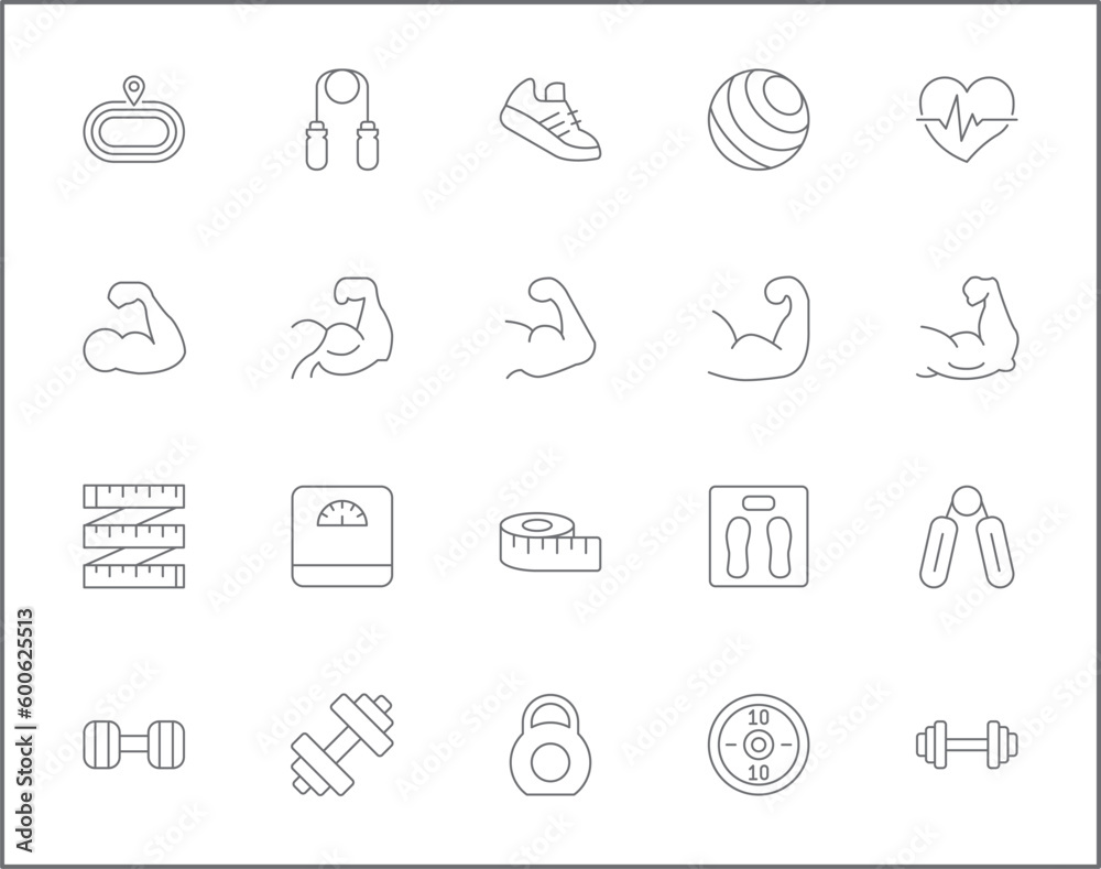 Simple Set of muscle Related Vector Line Icons. Vector collection of ...