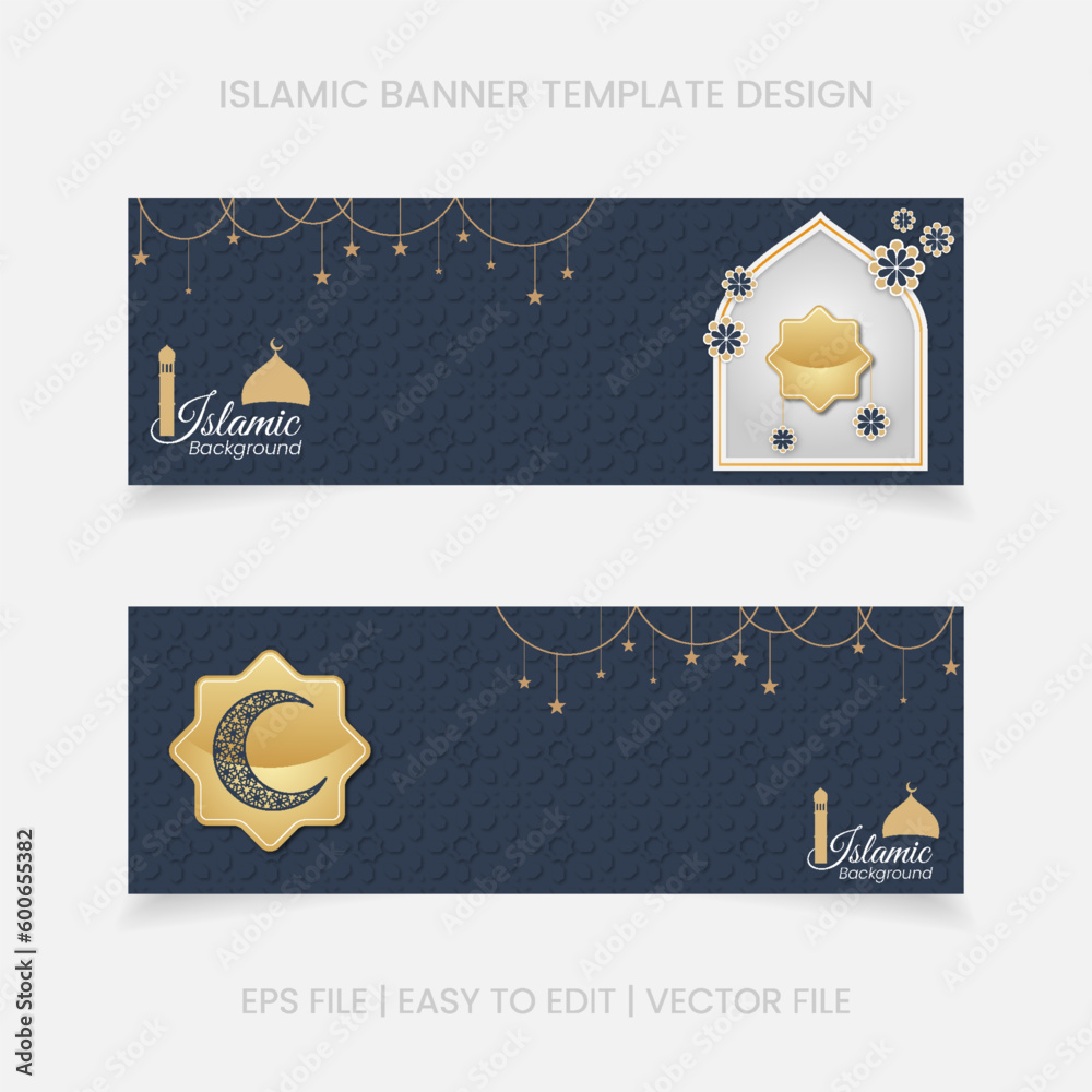 islamic banner background design template Stock Vector | Adobe Stock