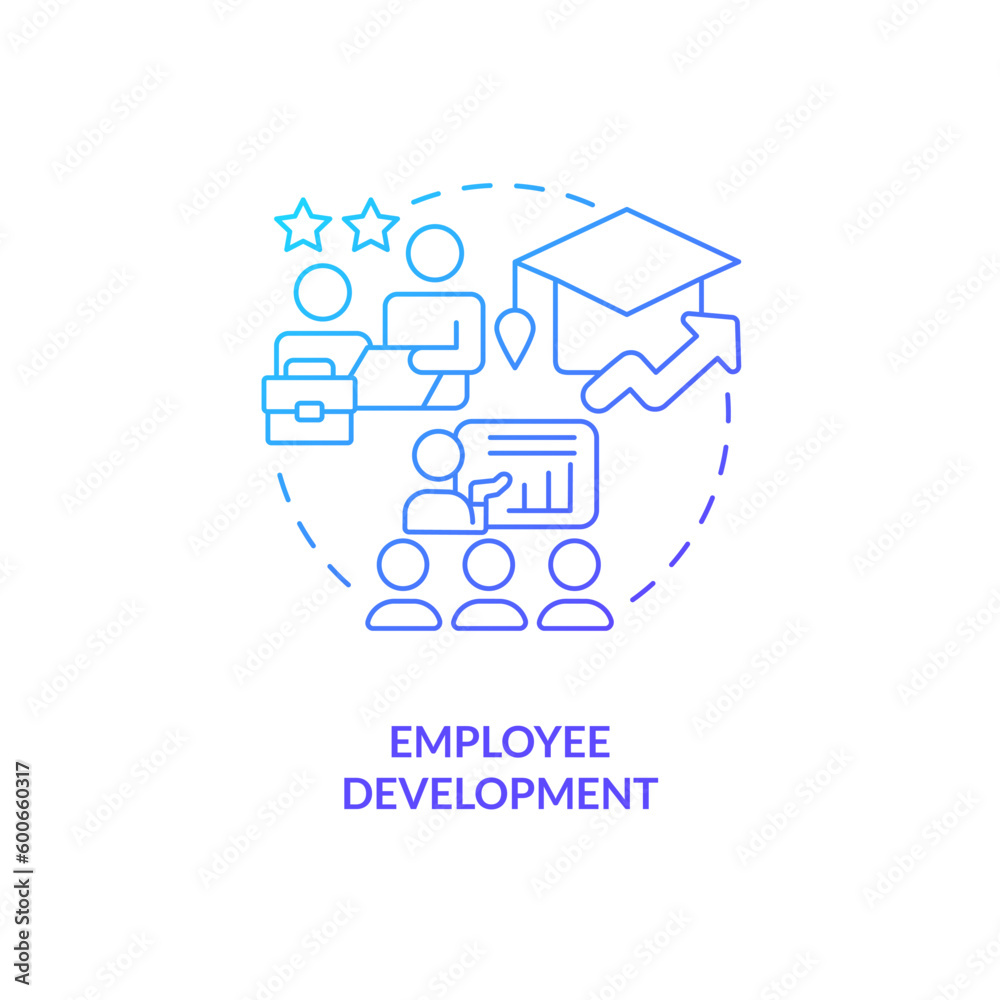 Employee development blue gradient concept icon. Professional growth ...