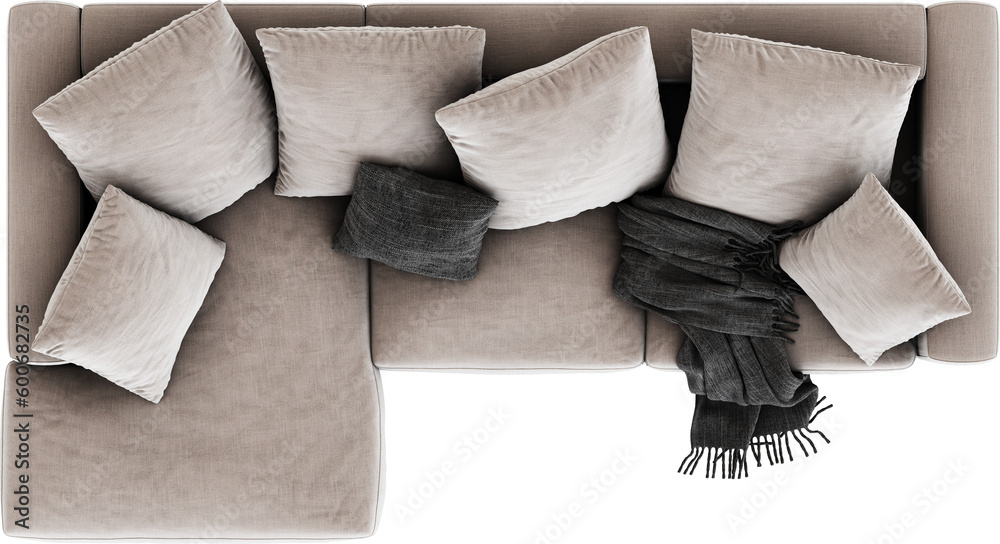 Top view isolated png Sofa, architecture plans layout Stock Photo ...