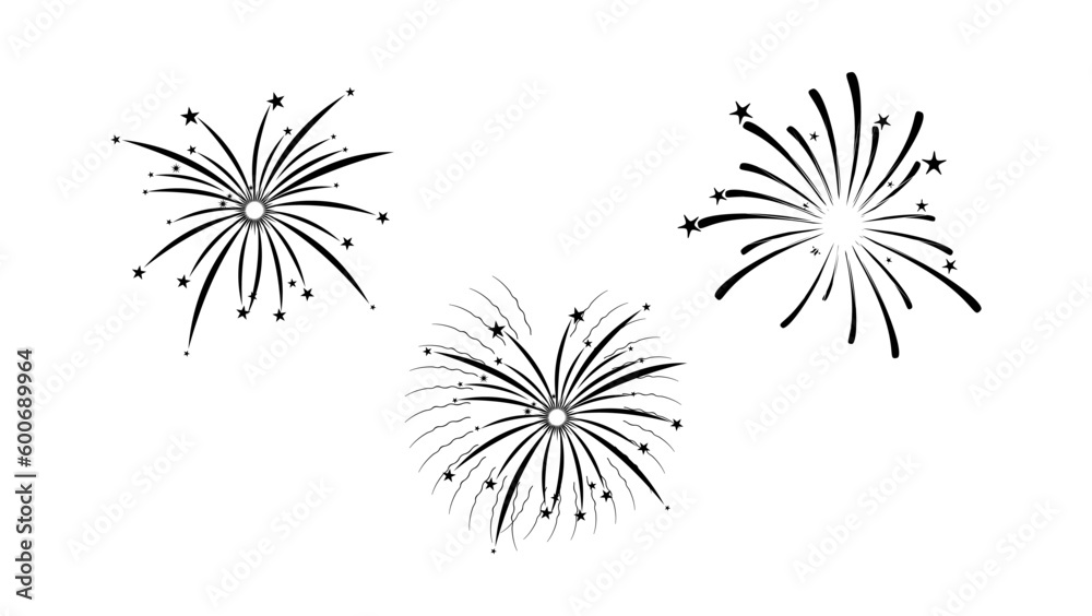 Vector set of fireworks Stock Vector | Adobe Stock