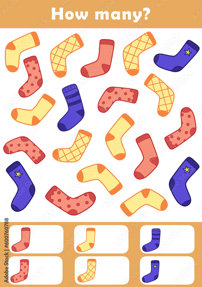 Counting children game cartoon. I spy game for toddlers. Find and count ...