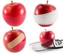 Red Apple With A Gauze Bandage Free Stock Photo - Public Domain Pictures
