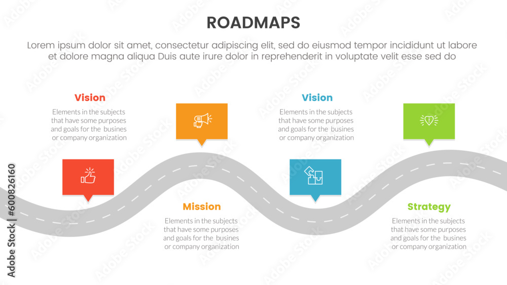 business roadmaps process framework infographic 3 stages with wavy and ...