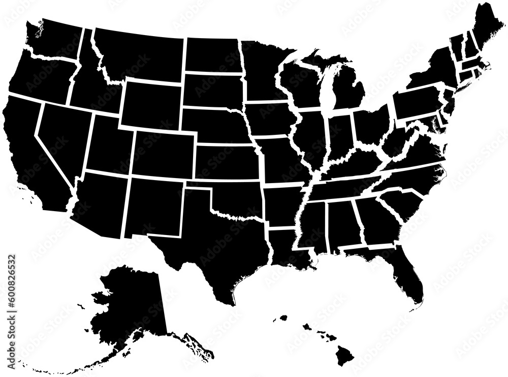 Very detailed vector file of all fifty states. Each state is grouped ...