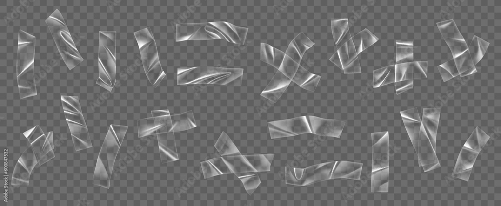 เวกเตอร์ Stock Transparent plastic tape, adhesive overlay patch ...