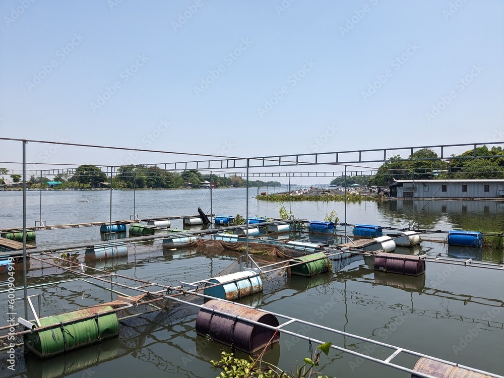 Thailand traditional family run water farm on the Khwae Yai River,Si ...
