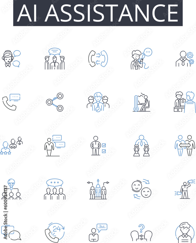 AI assistance line icons collection. Entanglement, Superposition, Qubit ...
