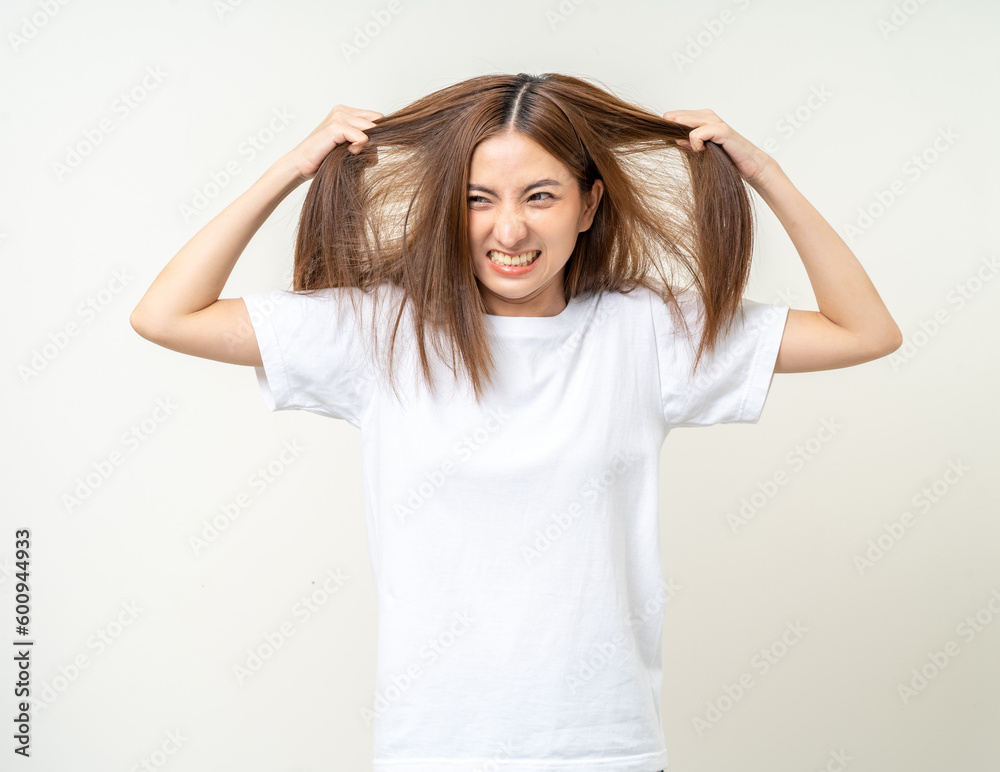 Angry asian woman emotional. Screaming hate rage. Young asian woman ...