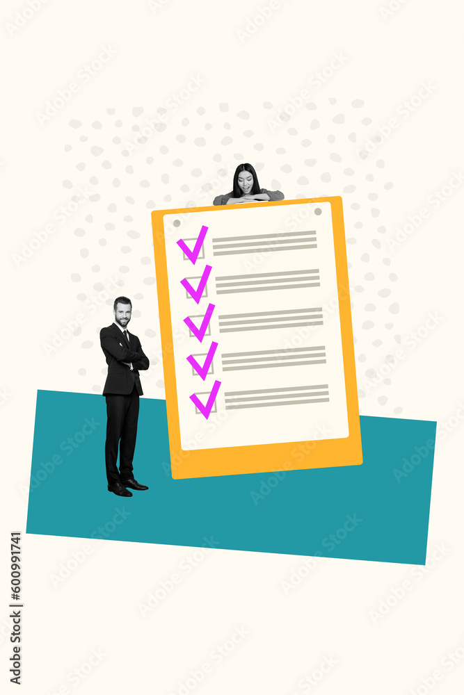 Progressive people collage picture grow career do all tasks check mark ...