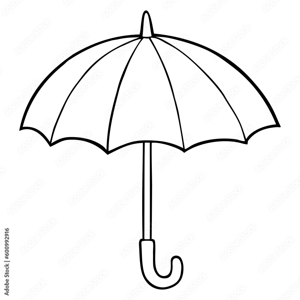 umbrella outline vector illustration Stock Vector | Adobe Stock