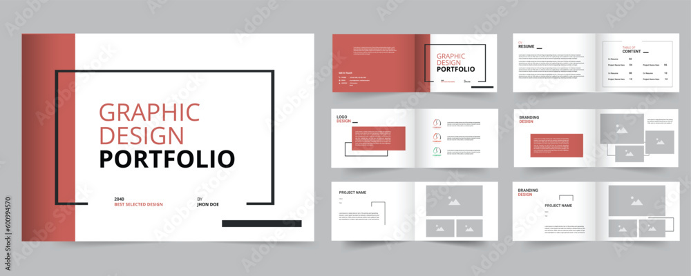 Stockvector Graphic design portfolio template, A5 Graphic Designer ...