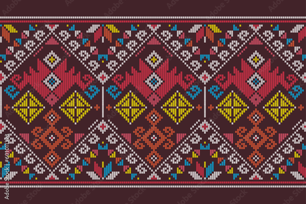 Yakan weaving inspired vector seamless long pattern - Filipino ...