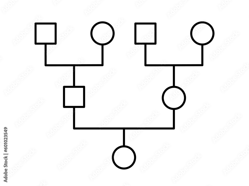 Genogram. Family tree chart. Simple diagram showing family members ...