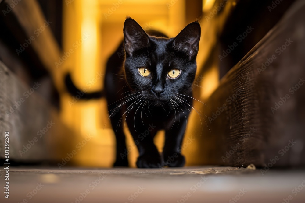 Group portrait photography of a curious bombay cat hopping against a ...