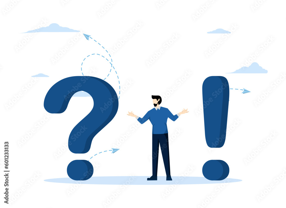 general question concept illustration of exclamation mark and question ...