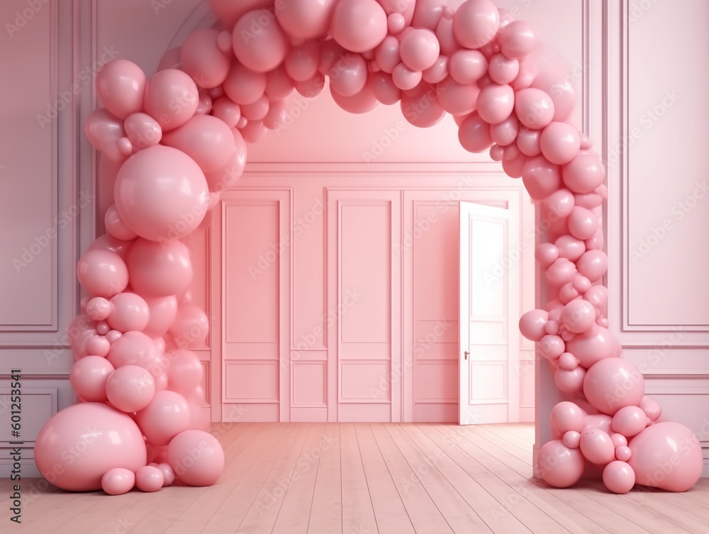 Pink balloons arch background Stock Illustration | Adobe Stock