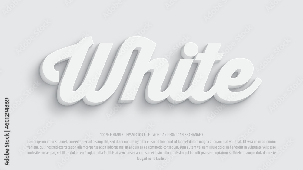 3d white mockup editable text effect premium vector Stock Vector ...