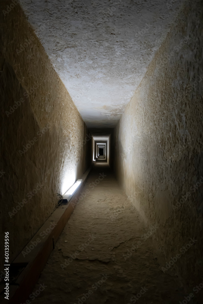 Tunnel Entrance To The Ancient Egyptian Pyramid High Pyramid Of