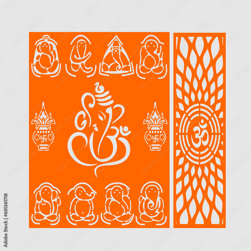 vector om jaali with a square for mandir decoration for cnc cutting ...
