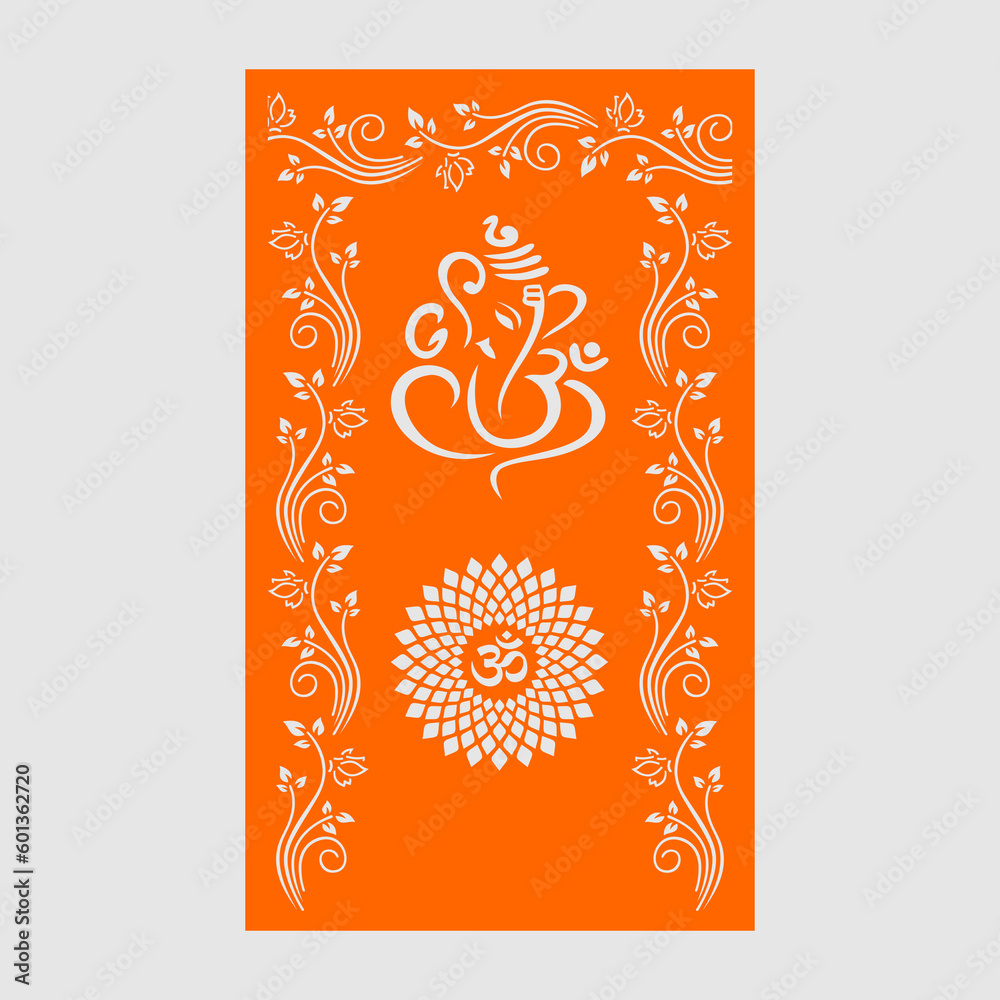 vector om jaali with a square for mandir decoration for cnc cutting ...