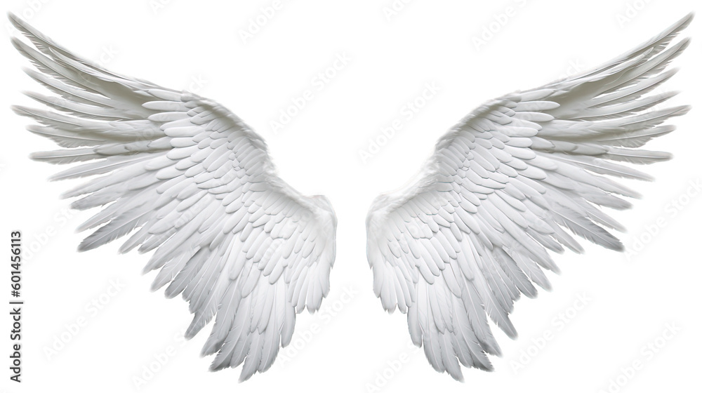 Ilustración de Stock Angel wings isolated on white background ...