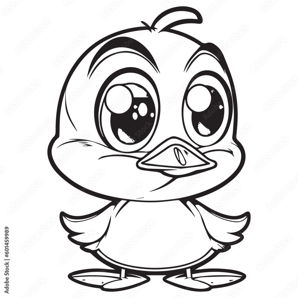 Cute Baby Duck Animal For Coloring Book Or Coloring Page For Kids ...