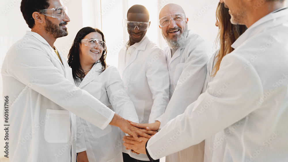 Unity in Science: Multiracial Lab Team Joining Hands for Collaboration ...