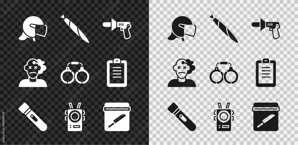 Set Police helmet, Marijuana joint, megaphone, Flashlight, body camera ...