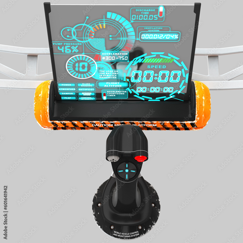 3D model of a universal remote device for various types of transport ...
