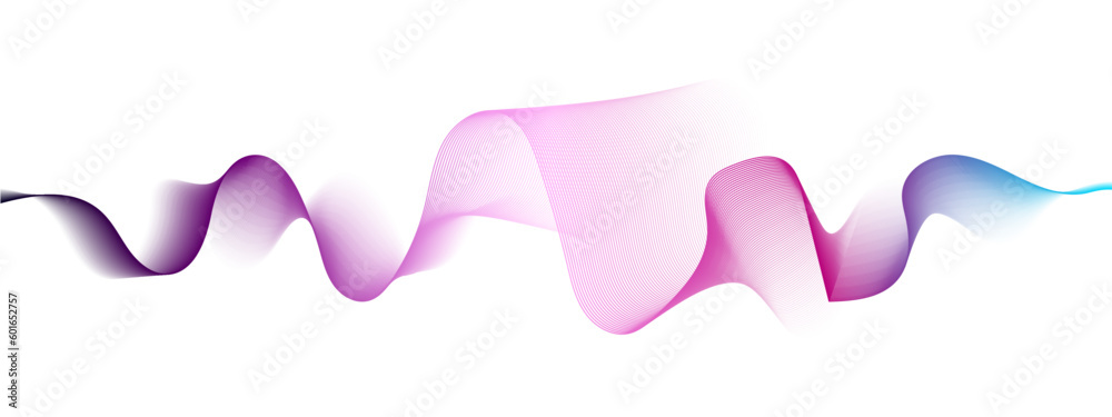 Abstract colorful flowing wave curved lines, frequency wavy sound ...