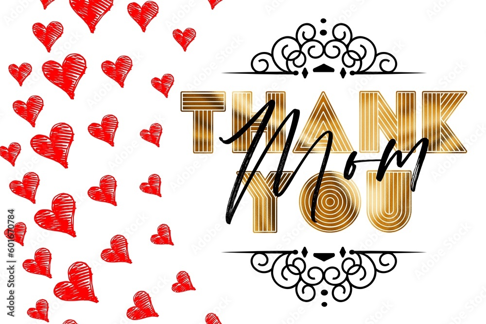 Thank You Mum Card. Hand Written Lettering for Title, Heading, Photo ...