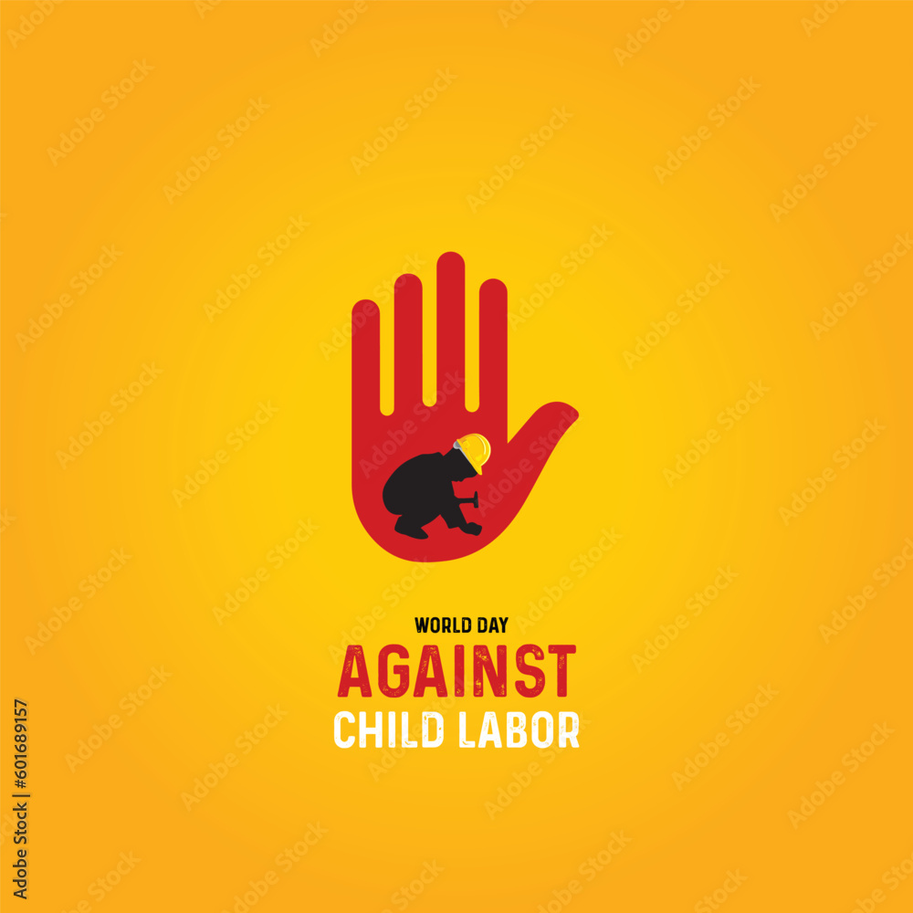 Image vectorielle Stock World day against child labour. stop child ...