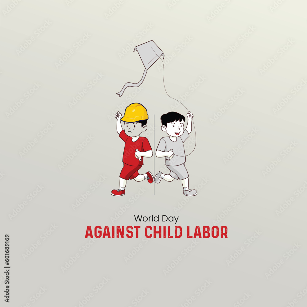 Image vectorielle Stock World day against child labour. stop child ...