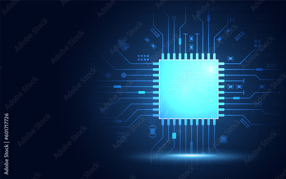 Futuristic chipset processor with circuit board digital transformation ...