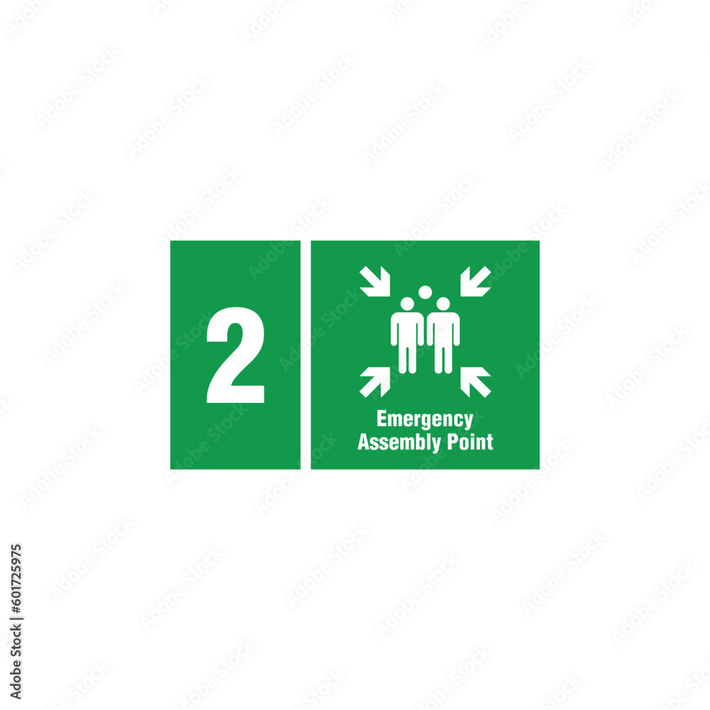 Fire Assembly Point Sign Vector Template Stock Vector | Adobe Stock