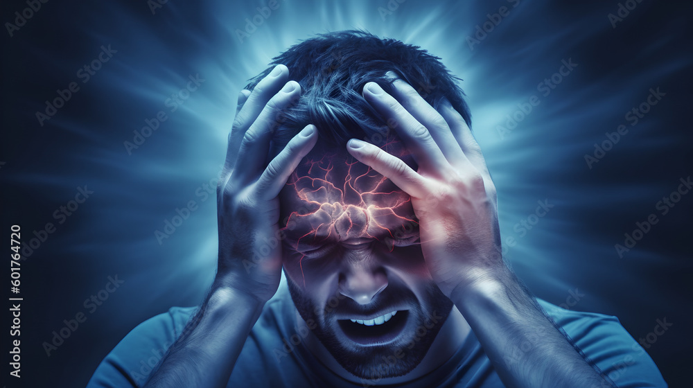 Human Brain Neurology Burning Head and Stress, Headace, Migraines with ...
