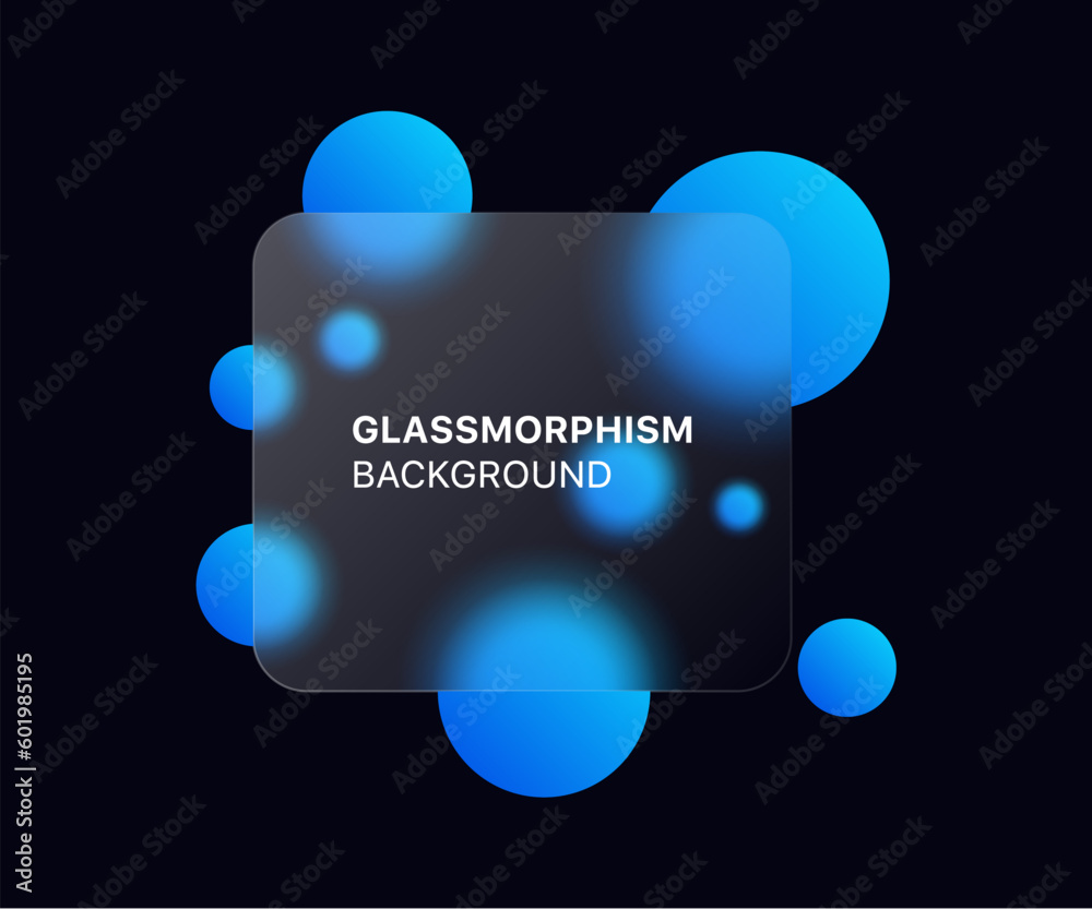 glassmorphism background banner with transparent glass frame template ...