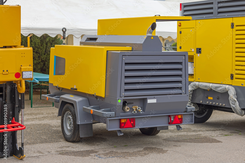 Mobile Air Compressor Trailer Stock Photo | Adobe Stock